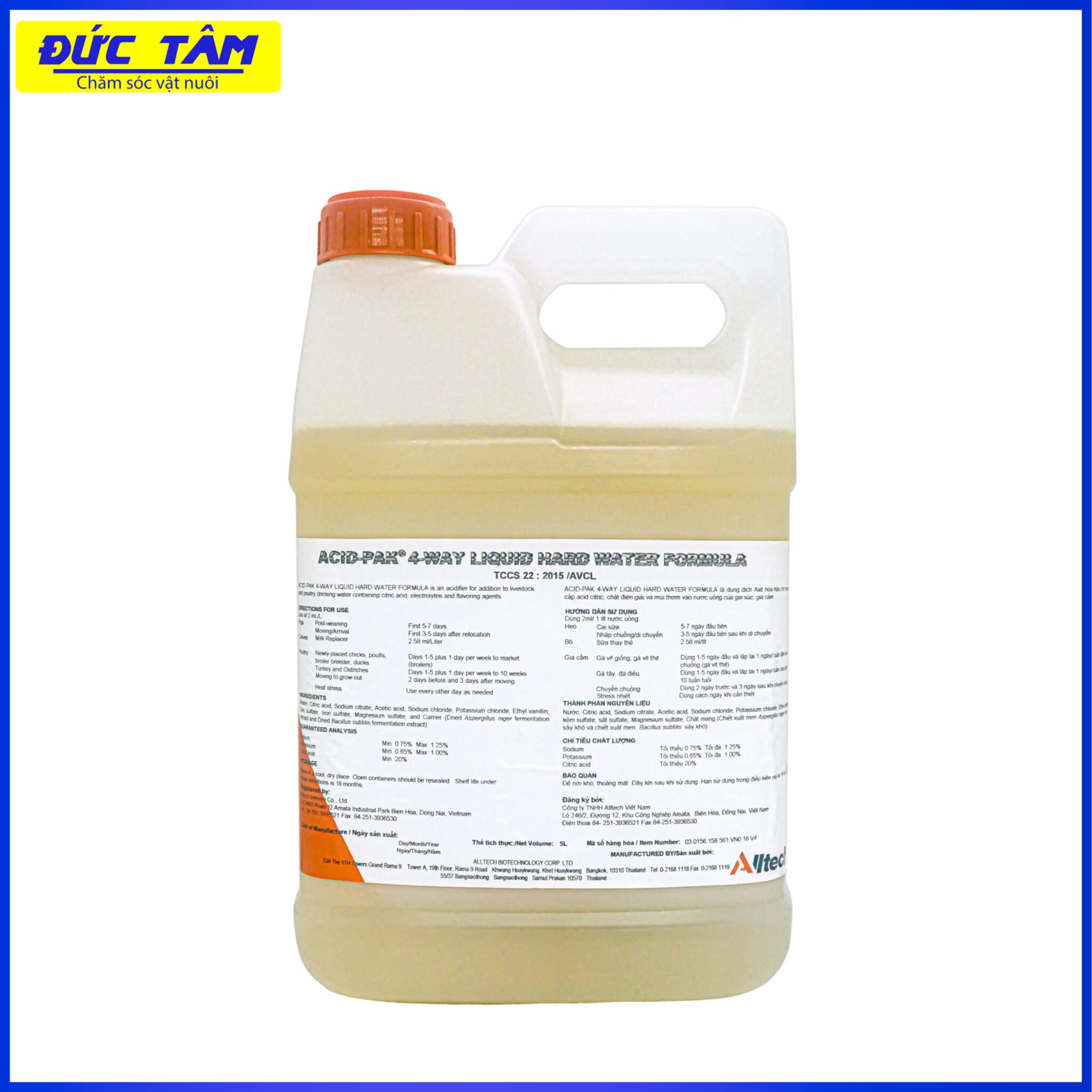 ACID-PAK 4-WAY LIQUID 5L – Thú y Đức Tâm