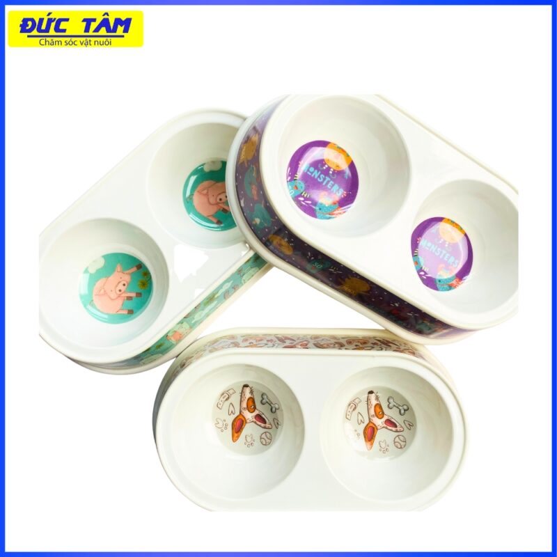 Bát Bobo đôi tròn cho chó mèo nhựa melamine cao cấp – Thú y Đức Tâm